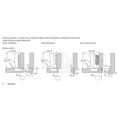 Zawias Blum 155 Stopni - Meblowy - 71T7500N - Clip Top - Faktorsklep.pl