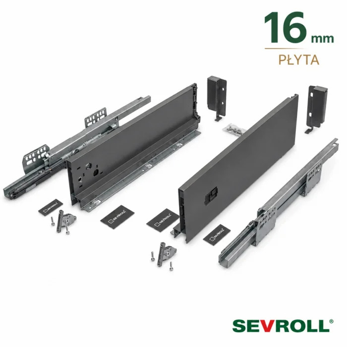 SEVROLL Szuflada V-BOX Slim 3D H= 210 Wysoka (Antracyt) SEVROLL ID ...